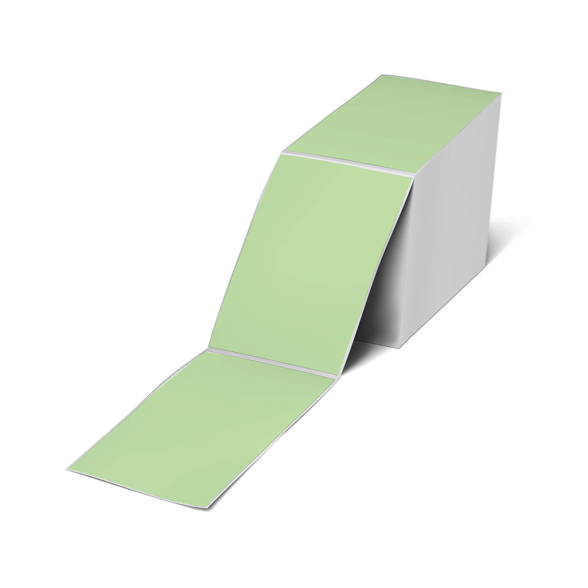 4X6 Thermal Label Green Fanfold- (500 Count) - Package Mint